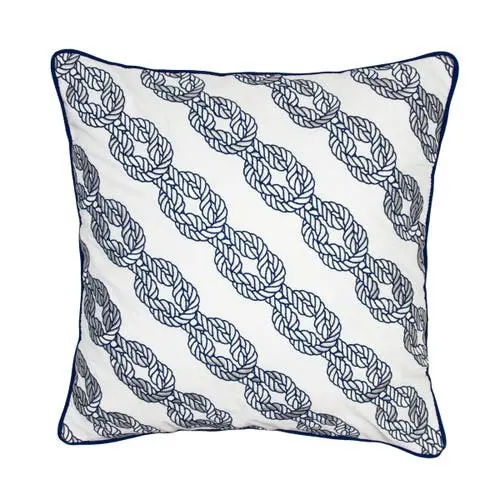 RIGHTSIDE DESIGNS Nautical Rope Chain Indoor/outdoor Accent Pillow - Blue