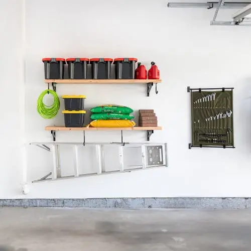 STOREYOUR 1' X 4' Diy Wall Shelf Brackets | Heavy Duty Garage Wall Shelves
