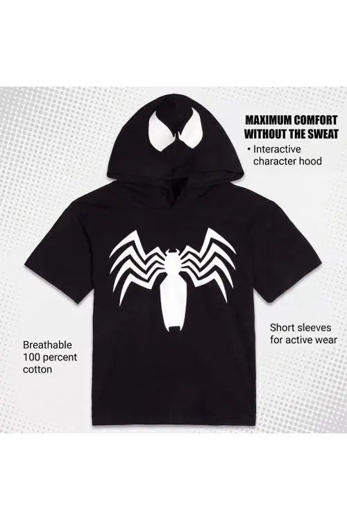 MARVEL Spider-man Hooded T-shirt - Black Venom