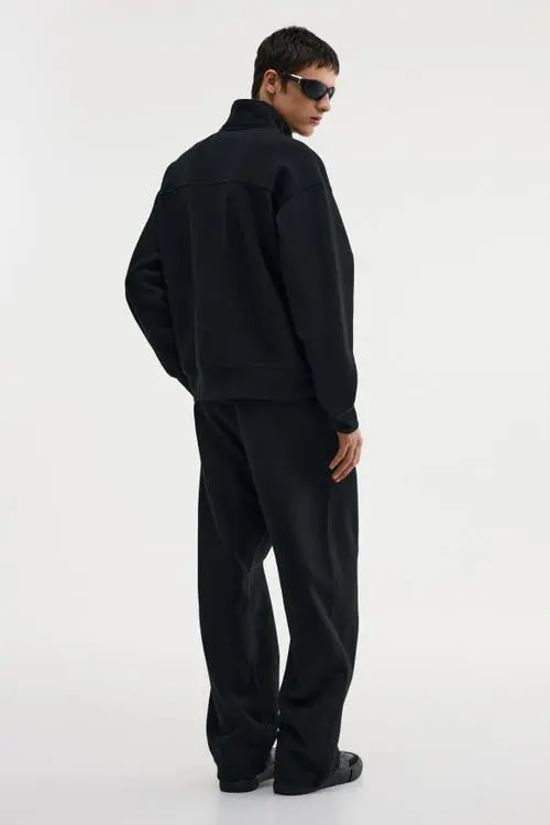 H&m Loose Fit Zip-top Sweatshirt - Black