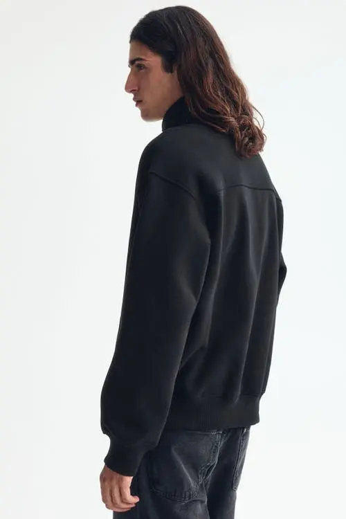 H&M Loose Fit Zip-top Sweatshirt - Black