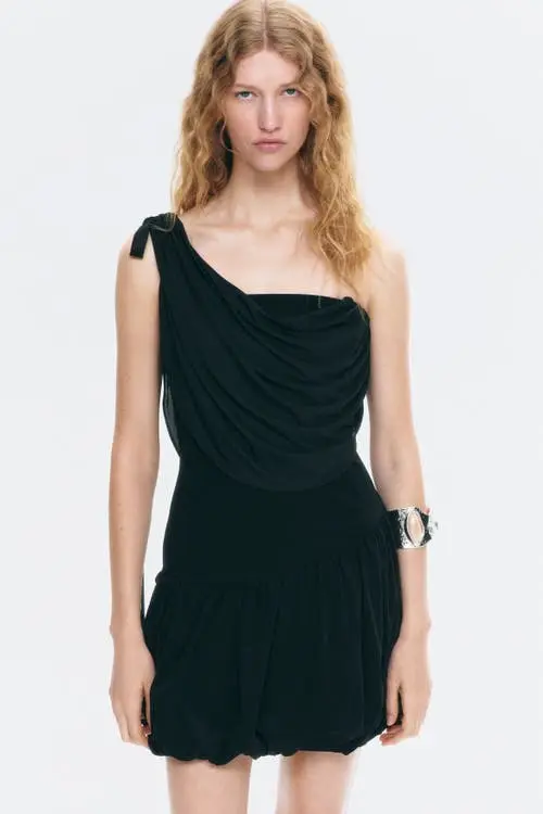 H&m Draped One-shoulder Dress
