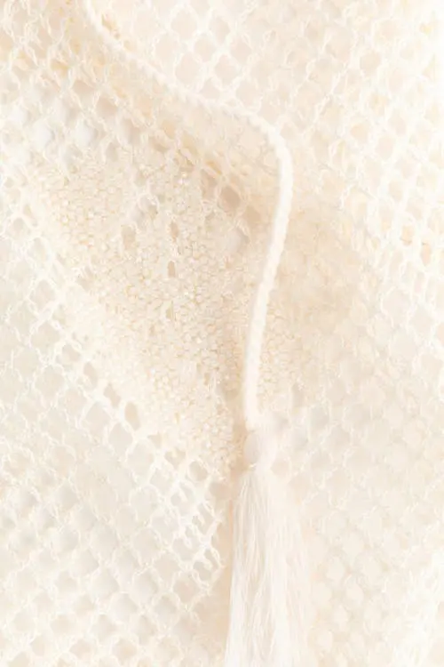 H&m Beaded Crochet-look Halterneck Maxi Dress