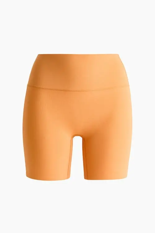 H&m High Waist Cycling Shorts With Sculptmove - Orange