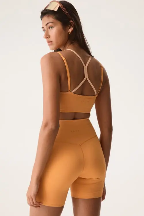 H&m High Waist Cycling Shorts With Sculptmove - Orange