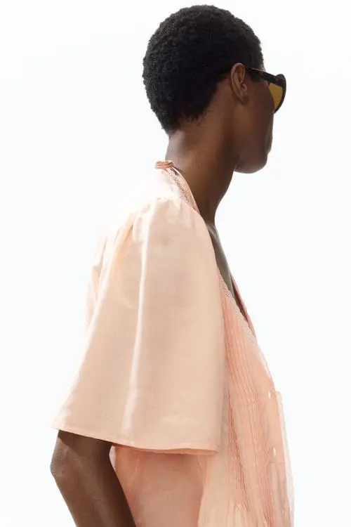 H&m Pintucked Blouse - Apricot