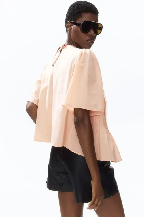 H&m Pintucked Blouse - Apricot