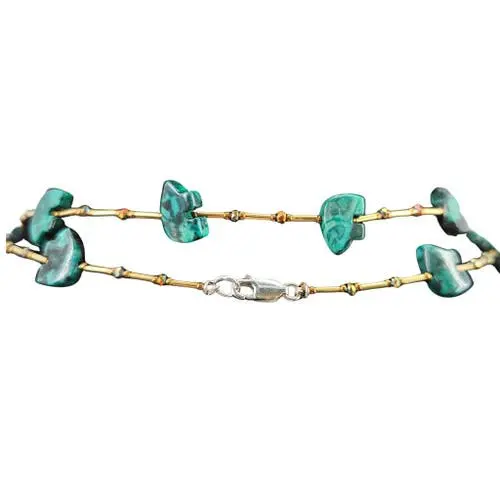 MADISON BEVERLY HILLS Vintage Malachite Bear Charm Necklace
