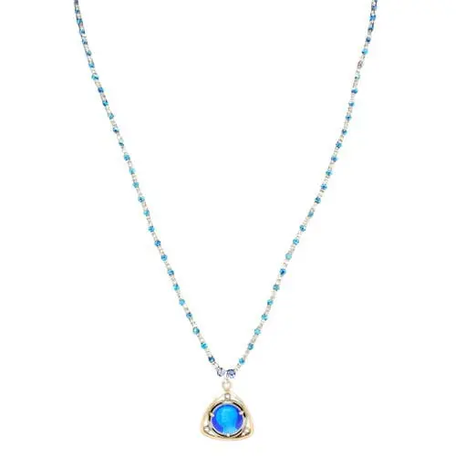 MADISON BEVERLY HILLS Vintage Blue Mary Necklace - Gold