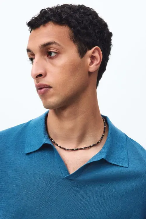 H&m Regular Fit Silk-blend Polo Shirt - Blue