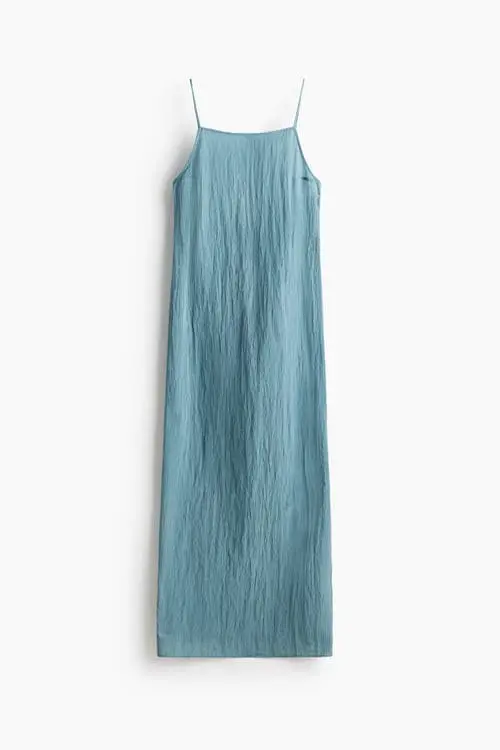 H&m Low-back Crêpe Dress - Turquoise