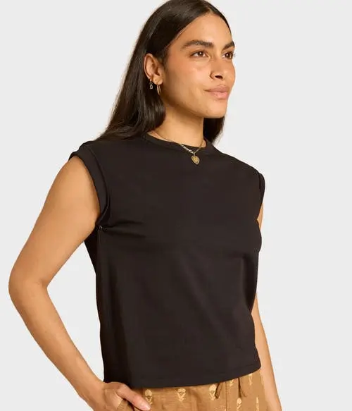 KNOWN SUPPLY Sola Organic Cotton Top - Black
