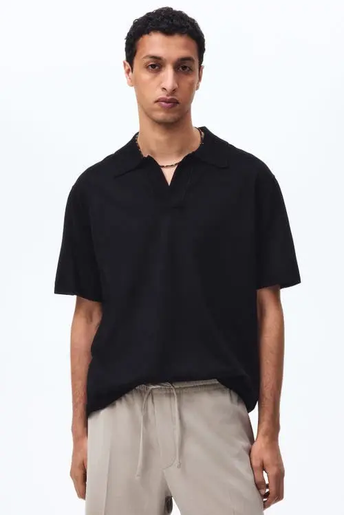 H&m Relaxed Fit Polo Shirt - Black