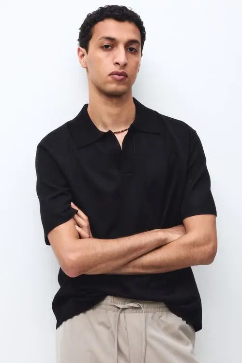 H&m Relaxed Fit Polo Shirt - Black