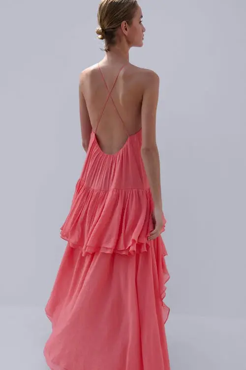 H&m Tiered High-low Dress