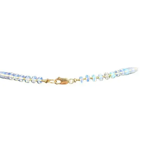 MADISON BEVERLY HILLS Opalite Beaded Necklace With Gold Accents