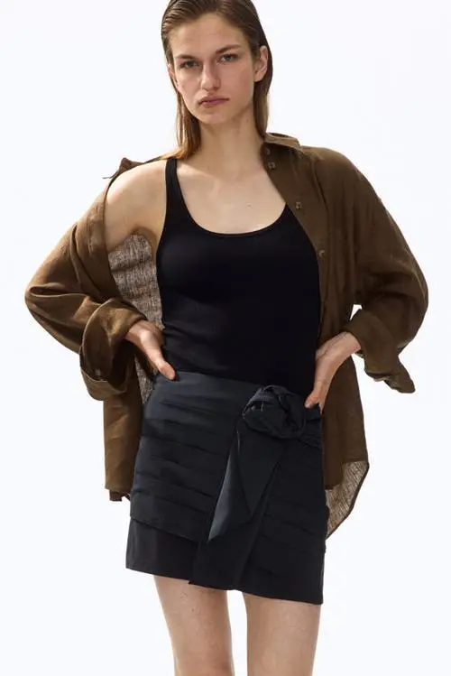 H&m Appliquéd Mini Skirt