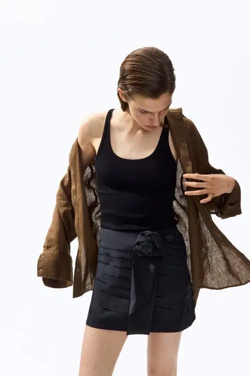 H&m Appliquéd Mini Skirt