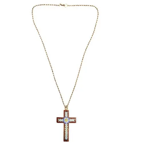 MADISON BEVERLY HILLS Vintage Enamel Cross Pendant Necklace