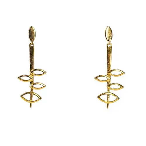MADISON BEVERLY HILLS Vintage 1970s -tone Geometric Dangle Earrings