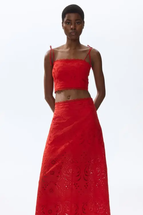 H&m Broderie Anglaise Cotton Skirt