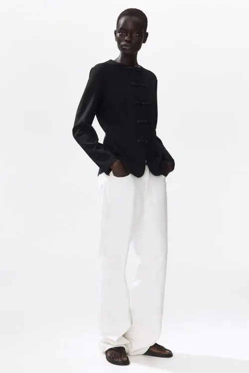 H&m Knot-button Jacket - Black