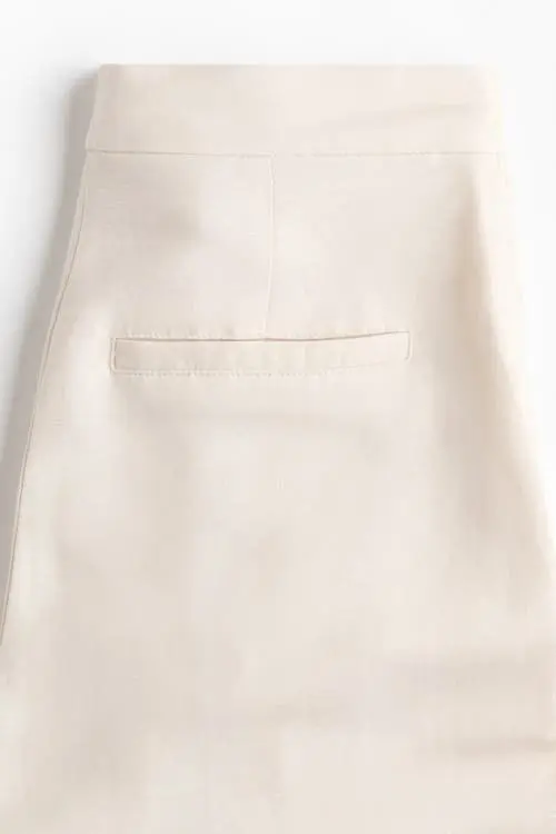 H&m Linen-blend Barrel Trousers - Cream