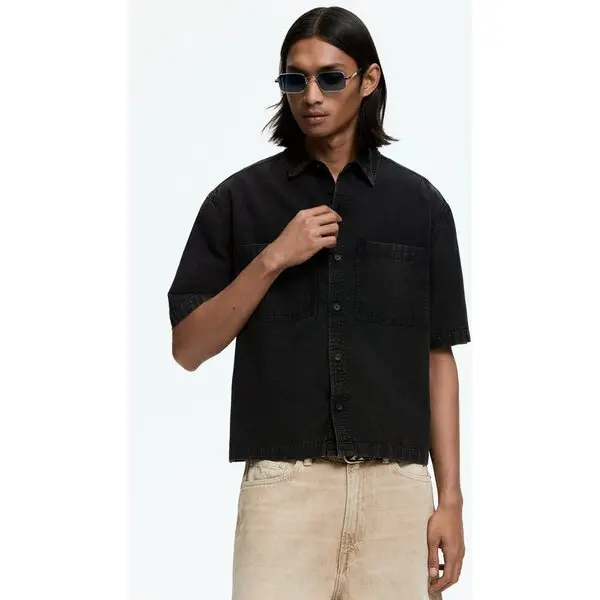H&m Relaxed Fit Cotton Canvas Shirt