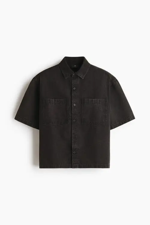 H&m Relaxed Fit Cotton Canvas Shirt