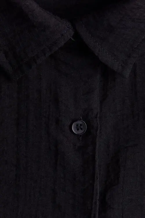 H&m Crinkled Viscose-blend Shirt - Black