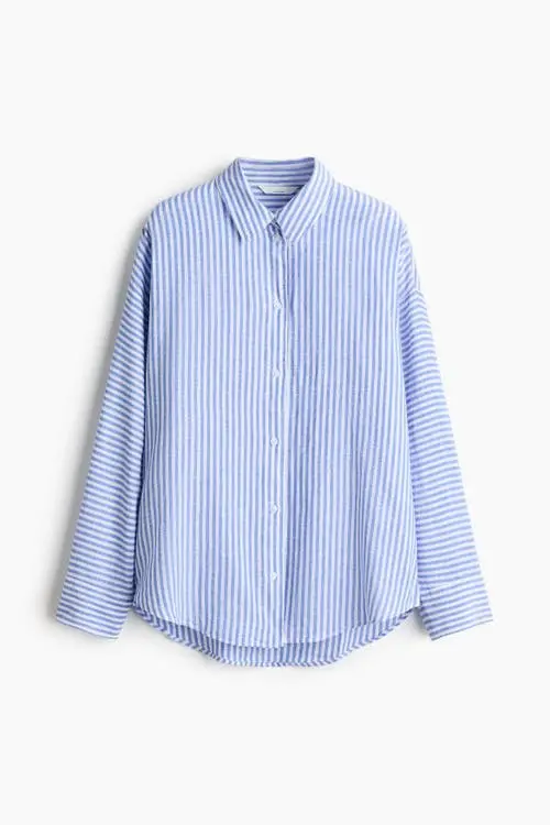 H&m Dolman-sleeved Linen-blend Shirt