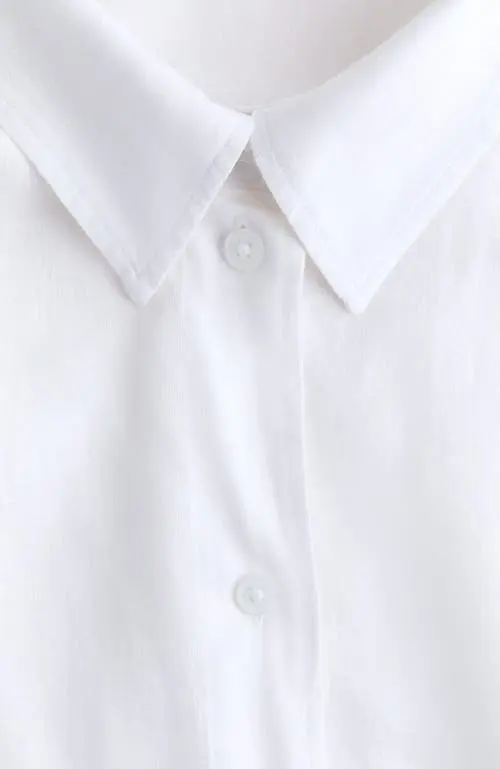 H&M Dolman-sleeved Linen-blend Striped Shirt - White