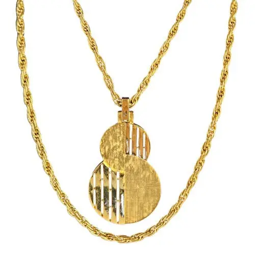 MADISON BEVERLY HILLS Vintage Modernist Goldtone Intertwining "s" Pendant Necklace - Gold