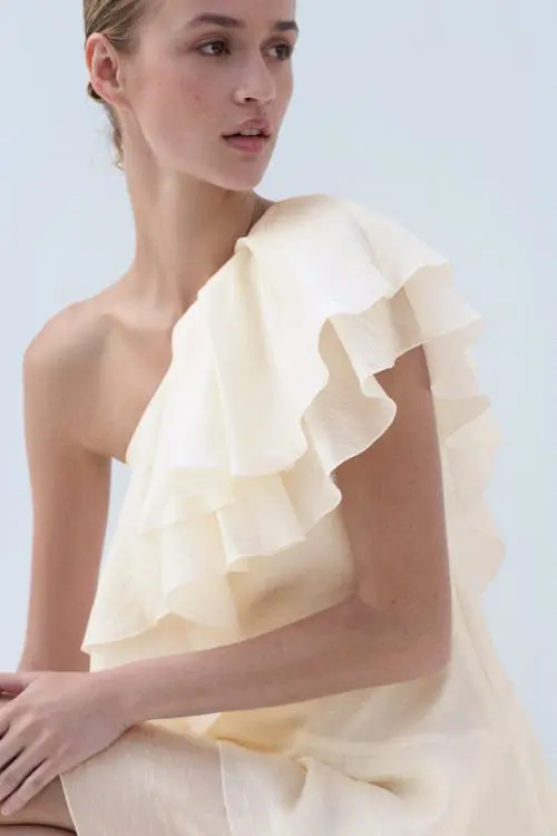 H&m Flounced One-shoulder Dress