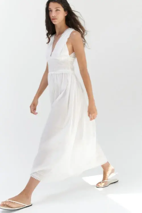 H&m Picot-trimmed Cotton Dress