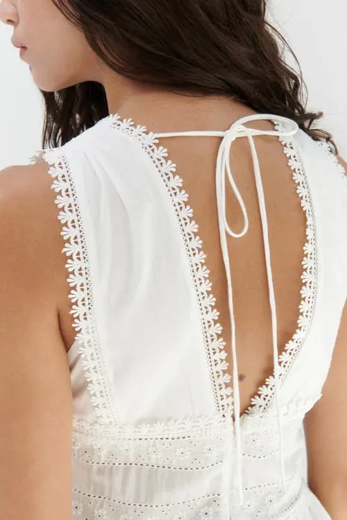 H&m Picot-trimmed Cotton Dress