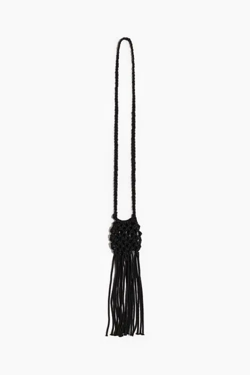 H&m Fringed Net Crossbody Bag - Black