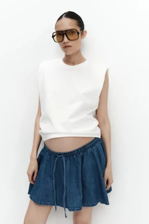 H&m Mama Flared Cotton-blend Skort