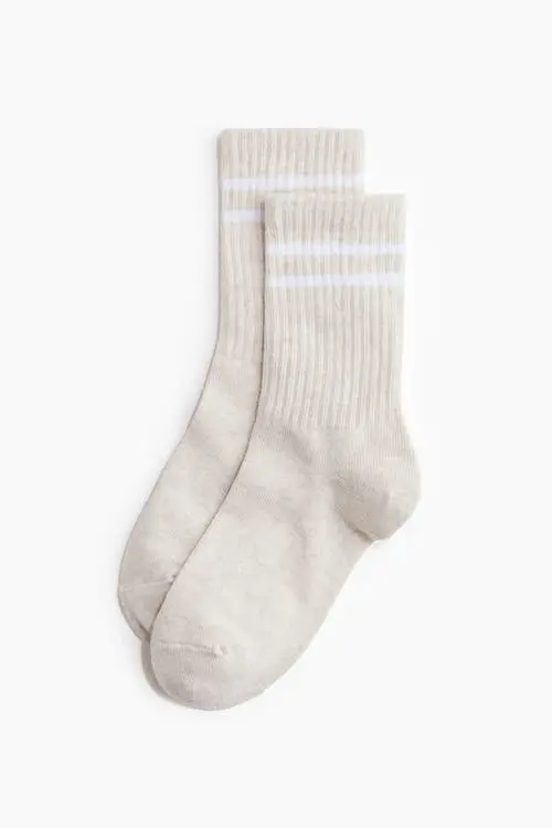 H&m 3-pack Sports Socks - White/beige