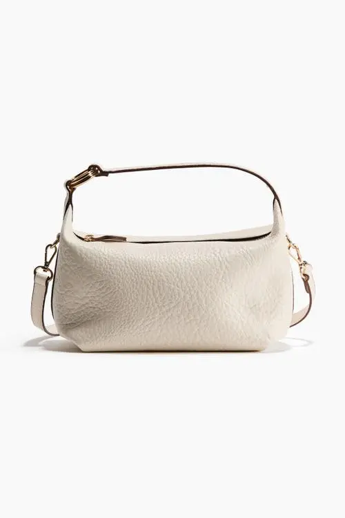 H&m Crossbody Bag With Hoop Handle And Detachable Shoulder Strap - Cream