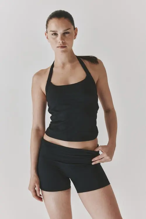 H&m Halterneck Sports Vest Top With Softmove™ Technology - Black