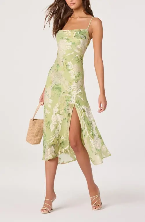 Astr The Label Gaia Midi Dress With Cowl Neck And Slit