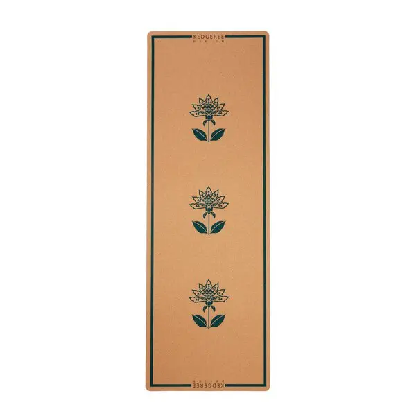 KEDGEREE DESIGN The Lotus Cork Yoga Mat - Blue