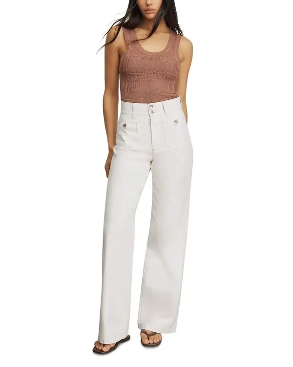 Veronica Beard Taylor High Rise Wide Leg Jeans