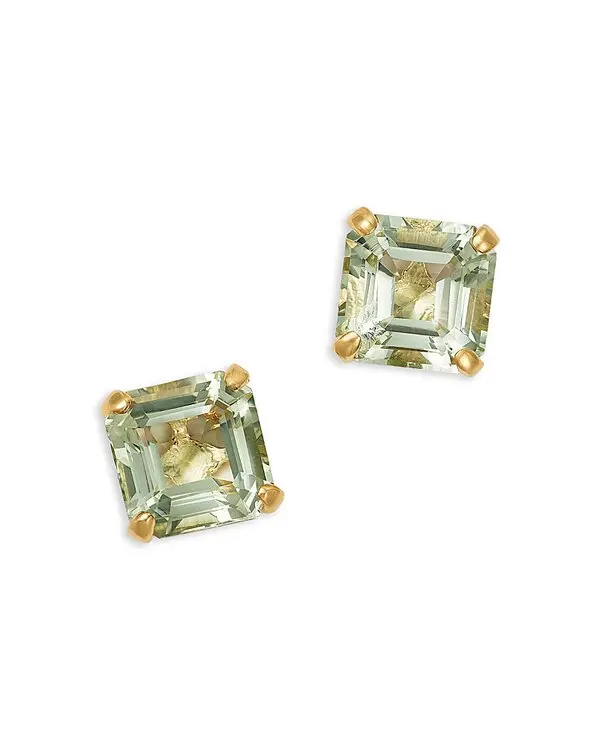 Bloomingdale'S Peridot Asscher Cut Stud Earrings In 14k Yellow - Gold