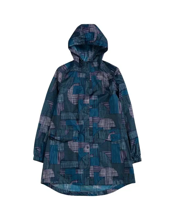 SEASALT CORNWALL Packable Raincoat - Inked Patchwork Maritime