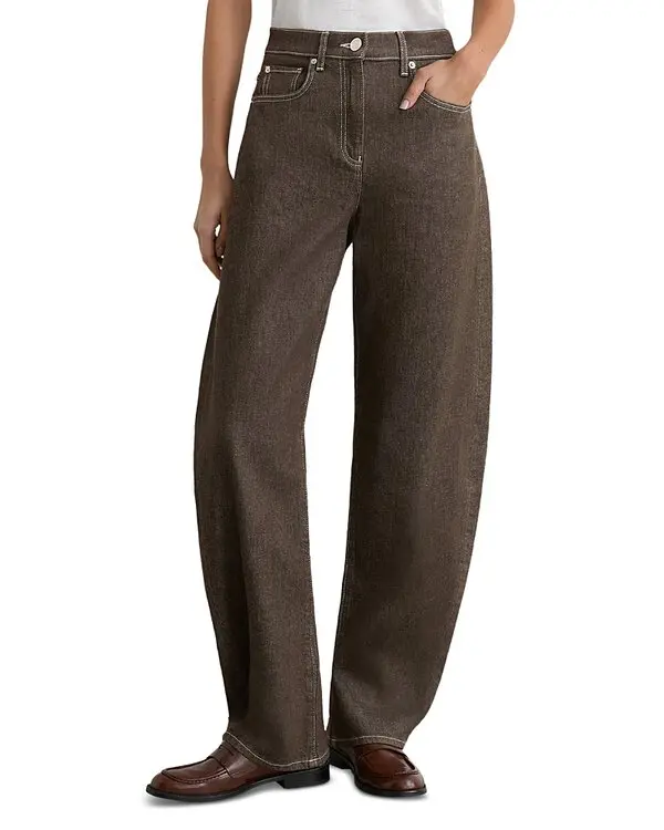 REISS Sabel High Rise Barrel Jeans