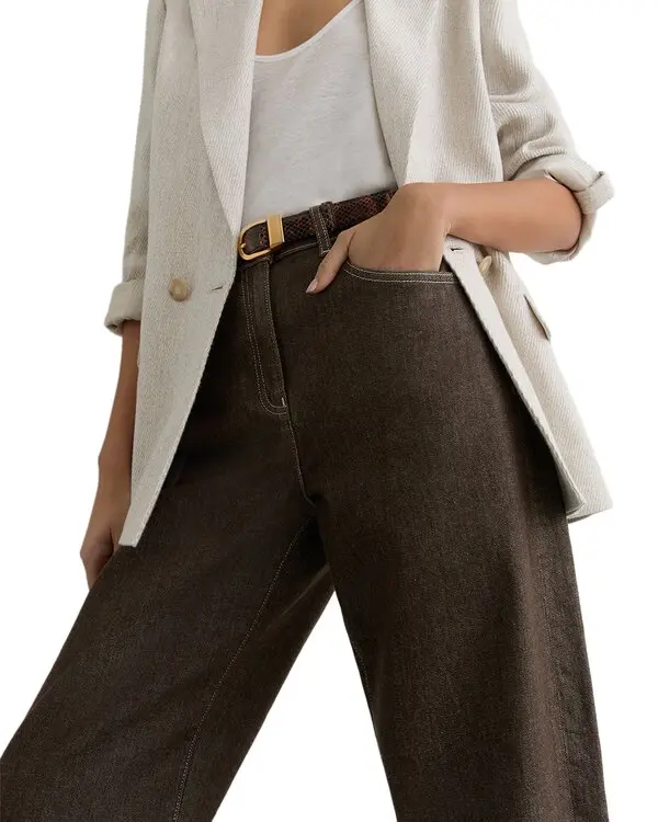 REISS Sabel High Rise Barrel Jeans