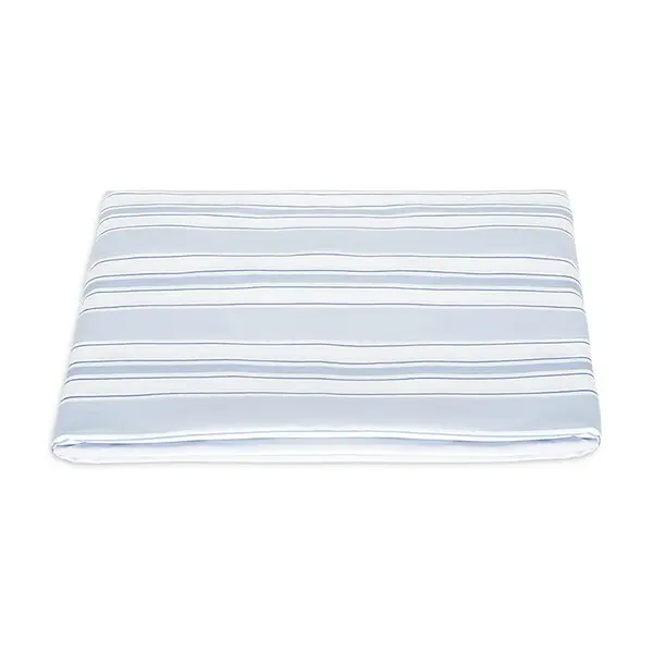 MATOUK Elio Striped Fitted Sheet, Queen - Blue