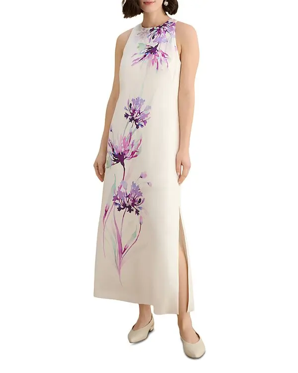 HOBBS LONDON Printed Linen Blend Maxi Dress - Ivory Multi